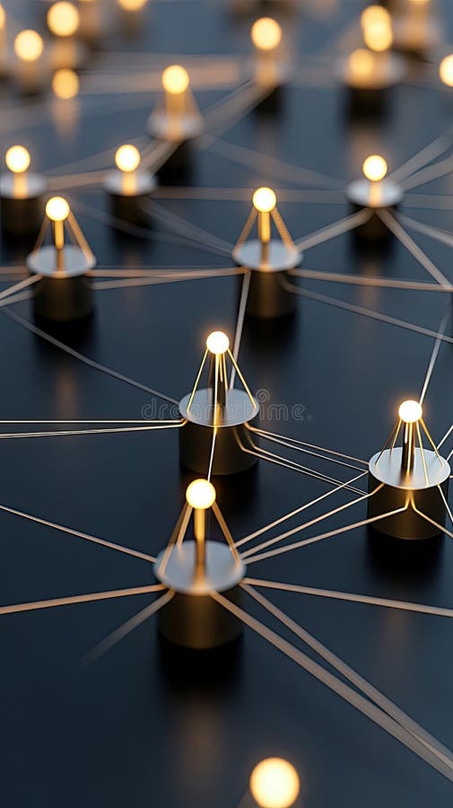 Abstract Representation of a Digital Network Illustrating Connections ...