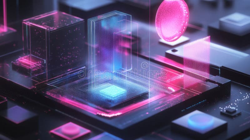 An Abstract Representation of a Digital Workshop Where Holographic ...