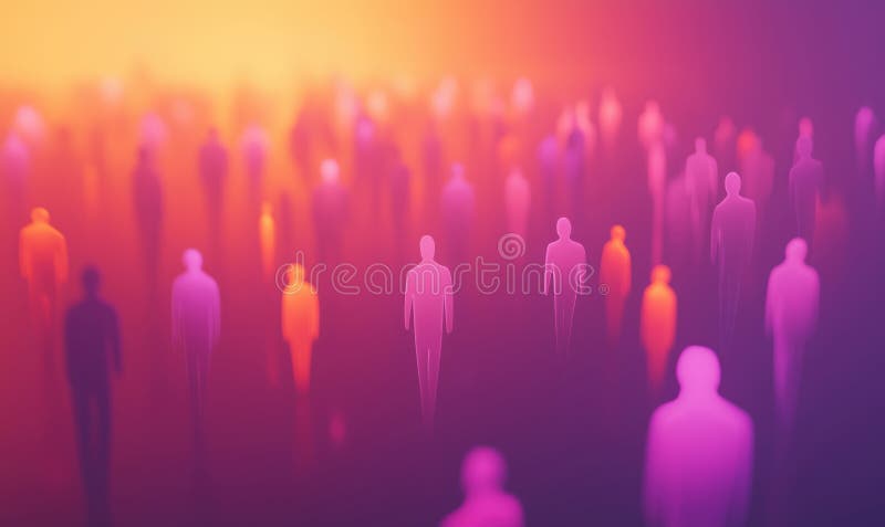 Abstract Representation of Diverse Silhouettes in Vibrant Gradient ...