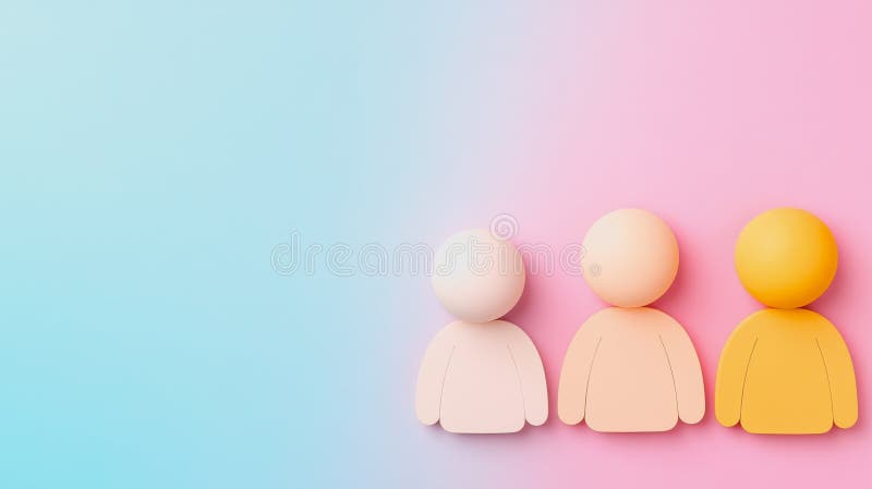 Abstract Representation of Diversity and Inclusion with Simple Figurines on a Soft Gradient ...