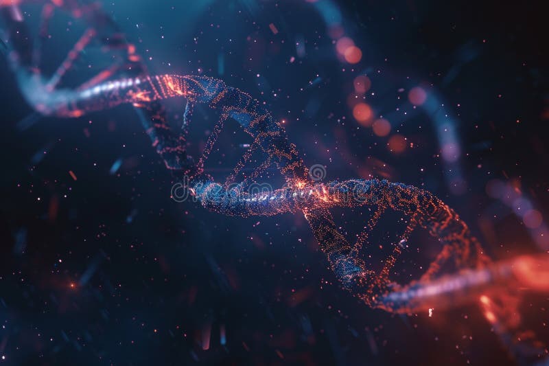 DNA Double Helix Abstract Digital Art Stock Illustration - Illustration ...