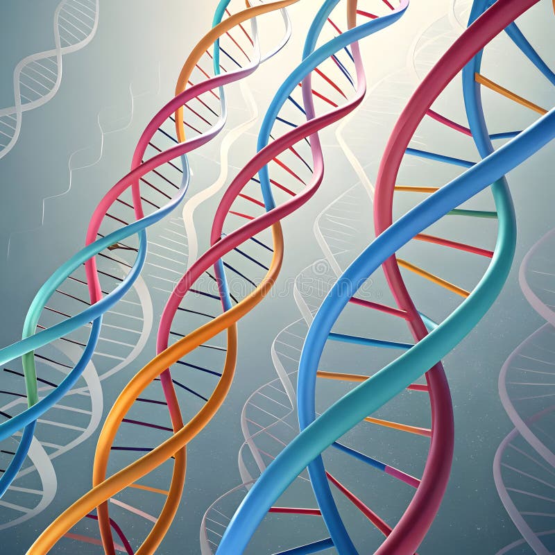 An Abstract Representation of DNA, Featuring Intertwined Strands and ...