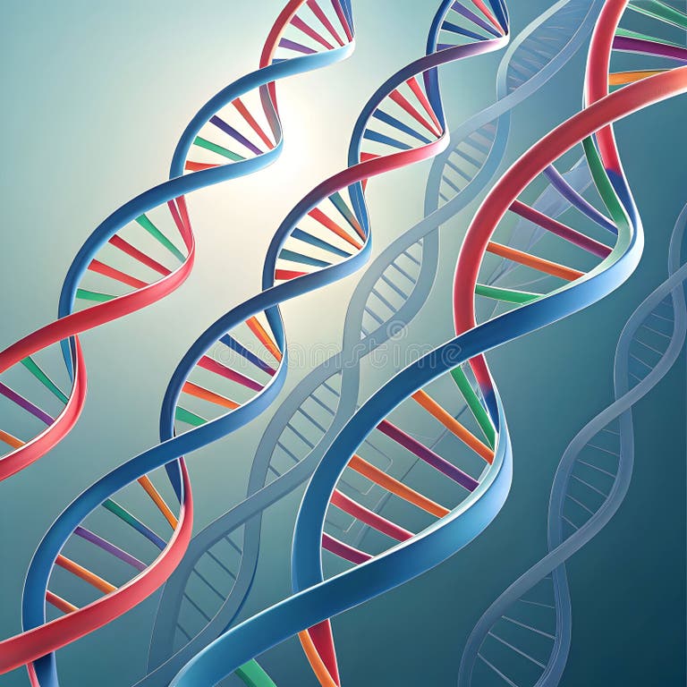 An Abstract Representation of DNA, Featuring Intertwined Strands and ...