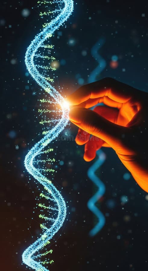 Abstract Representation of Dna Helix Formation or Manipulation with ...