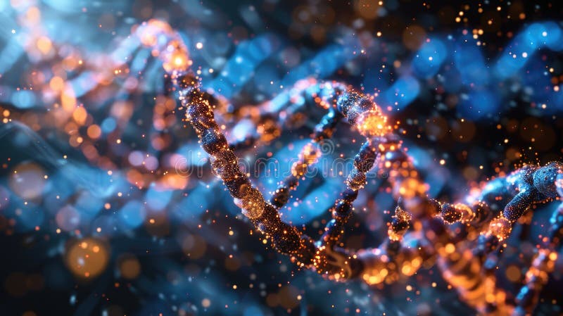 Abstract Representation of a DNA Helix with Vibrant Colors on a ...