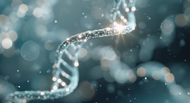 Abstract Representation of DNA Helix with Water Droplets in a Soft ...