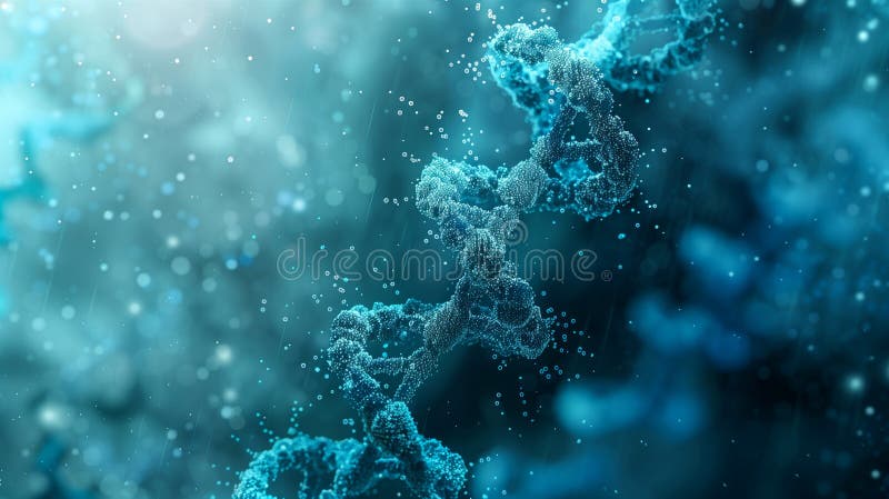 DNA Molecule on Transparent Digital Screen in Modern Laboratory ...