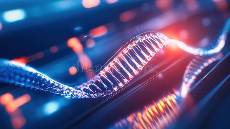 Abstract Representation of DNA Strands Being Edited in a Futuristic Lab ...