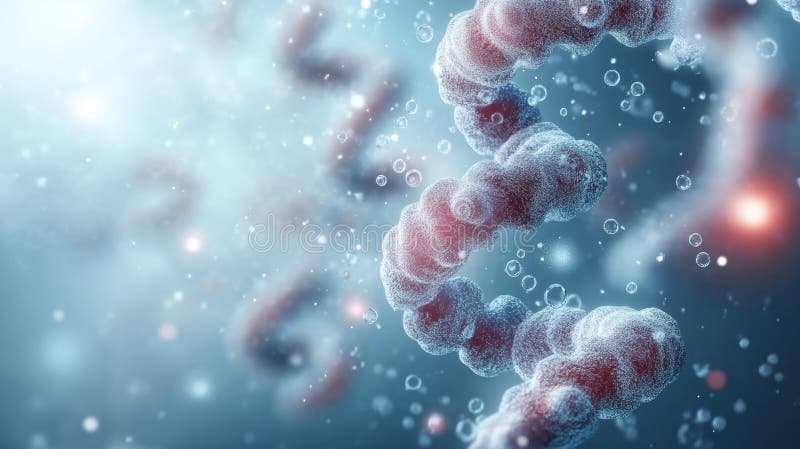 Abstract Representation of DNA Strands Showcasing Cellular Structure ...