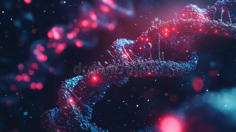 Abstract Representation of DNA Structure with Colorful Lights and ...