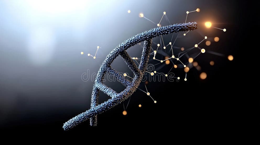 Abstract Representation of DNA Structure with Connecting Molecules in a ...