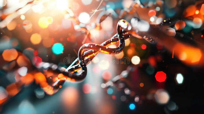 Abstract Representation of Dna Structure with Vibrant Colors and Light ...