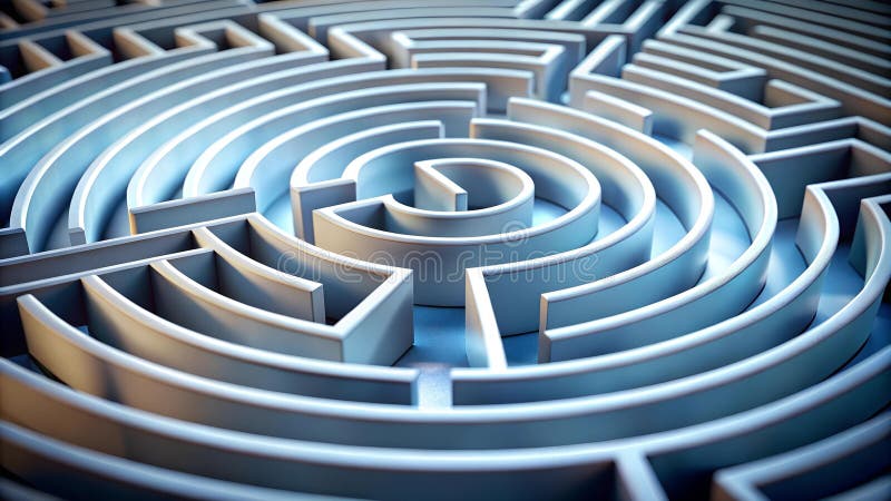 Abstract Representation of Doubt As a Winding Maze AI Generated Stock ...