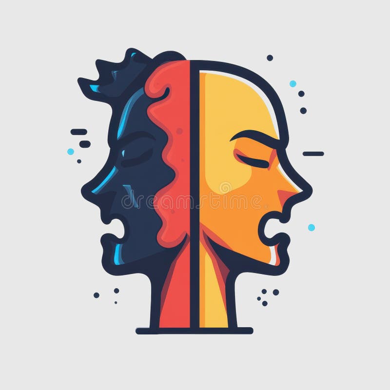 Abstract Representation of Duality in Human Emotions Featuring Two ...