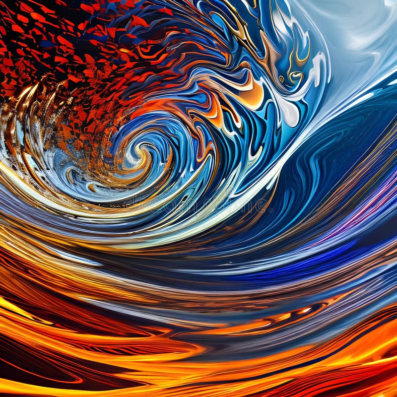 An Abstract Representation of the Elements of Nature, with Swirling ...