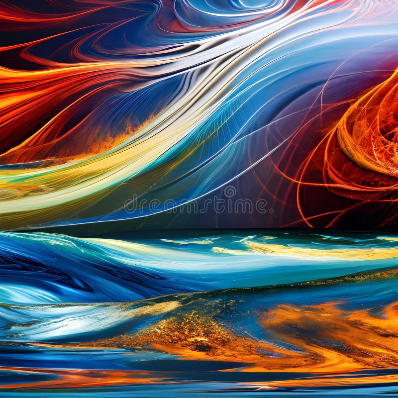 An Abstract Representation of the Elements of Nature, with Swirling ...