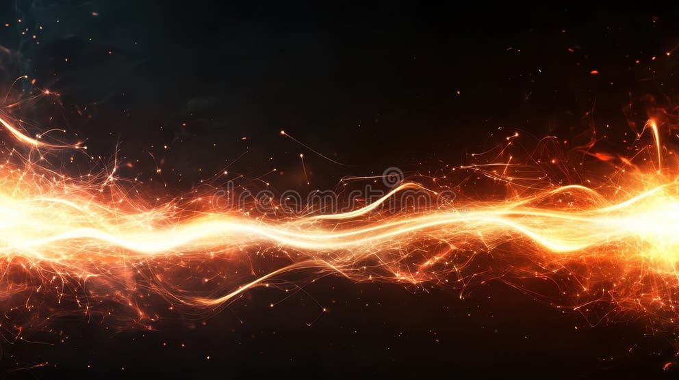 Abstract Representation of Energy Flow with Glowing Sparks and Light Stock Illustration ...