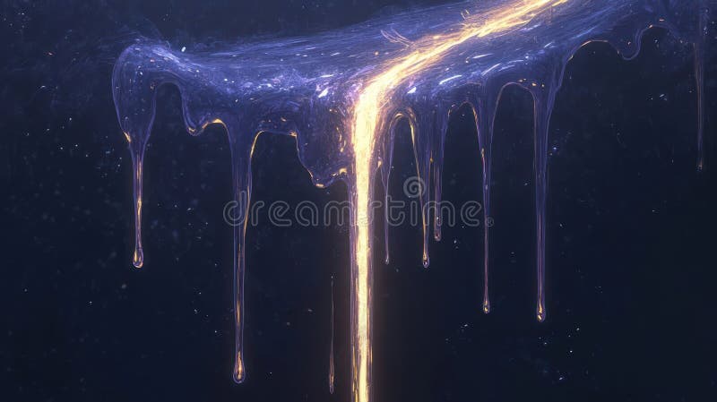An Abstract Representation Featuring Glowing, Dripping Elements Against ...