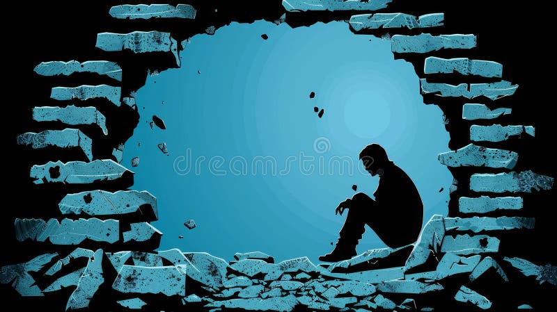 Abstract Representation of the Feeling of Depression and Anxiety of a ...