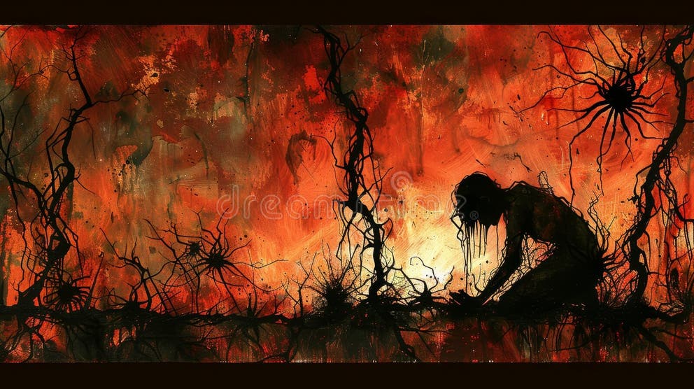 Abstract Representation of the Feeling of Depression and Anxiety of a ...