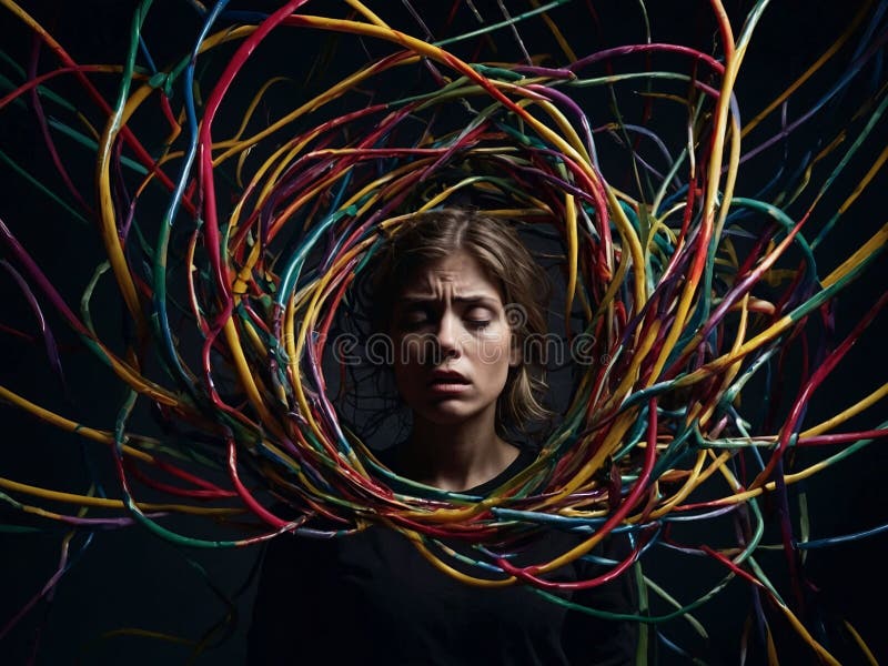 Abstract Representation of the Feeling of Depression and Anxiety of a ...