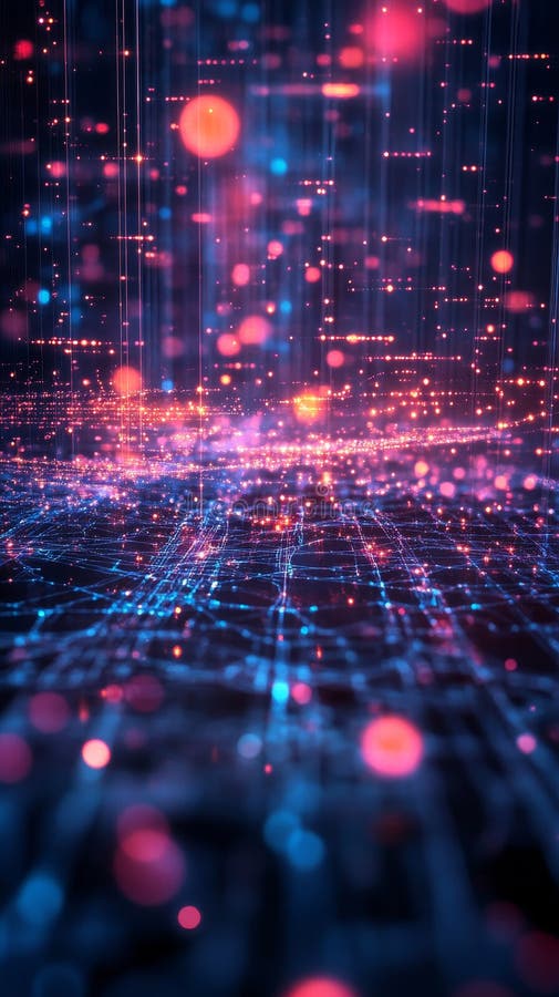 Abstract Representation of Fiber Optic Technology with Glowing Lights ...