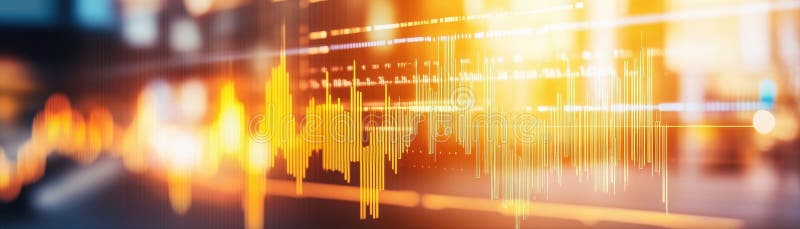 Abstract Representation of Financial Chart with Glowing Digital Lines ...