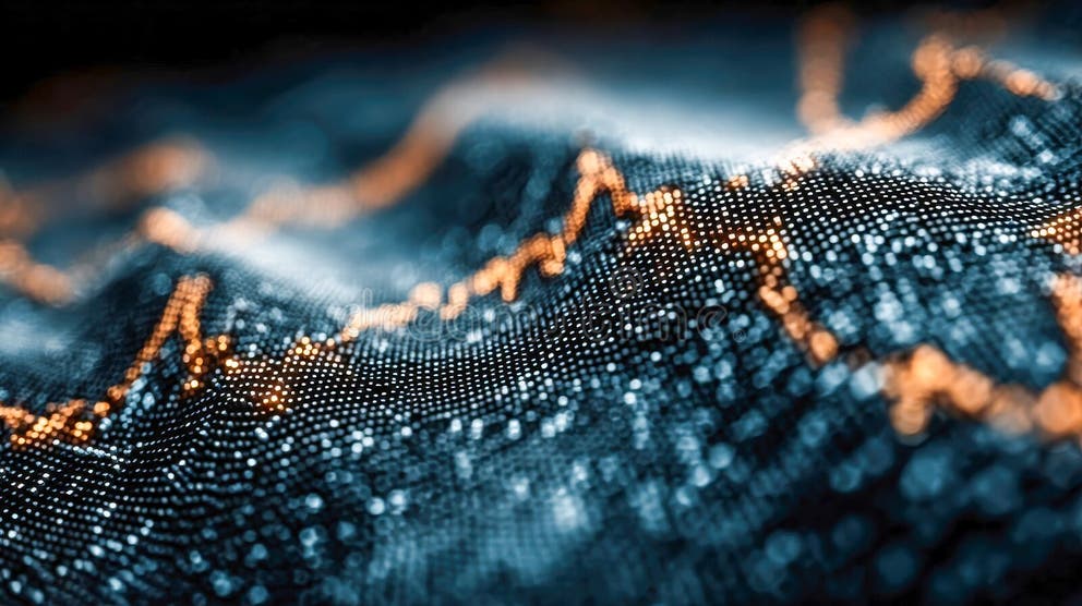 Abstract Representation of a Financial Data Landscape with Curved Lines ...