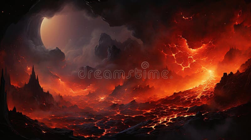 An Abstract Representation of Fire or Flames, with Bright Reds and ...
