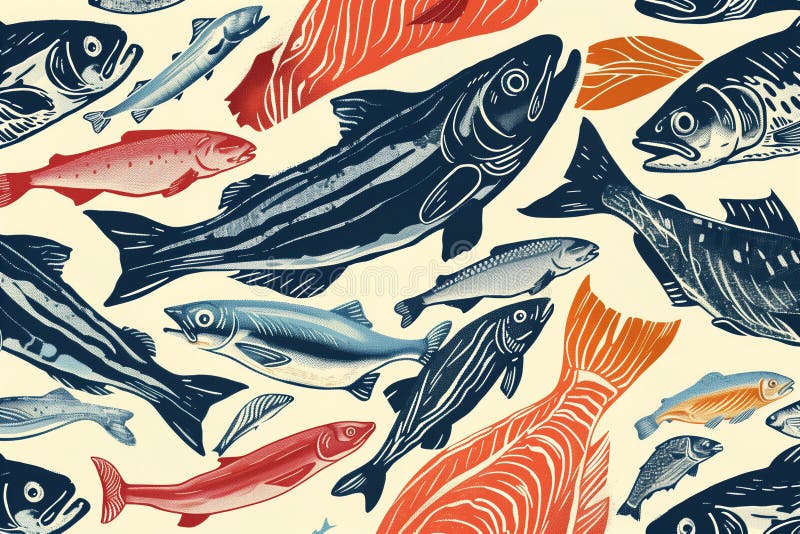 Abstract Representation of Fish Texture with Linear Background Elements ...