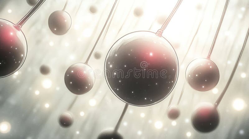 Abstract Representation of Floating Spheres with Stars, Evoking a Sense ...