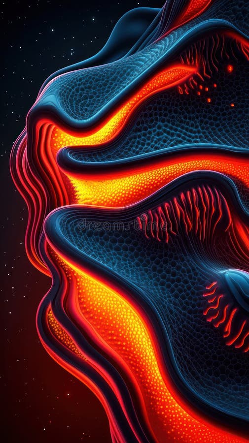 Abstract Representation of Flowing Forms with Vibrant Colors and ...