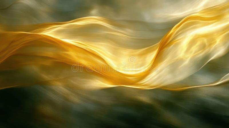 An Abstract Representation of Flowing Golden Fabric, Evoking Movement ...