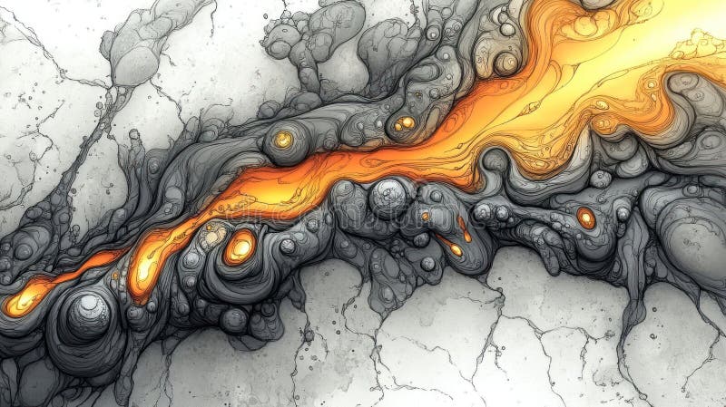 Abstract Lava Flow, Organic Texture, Digital Art Stock Illustration ...