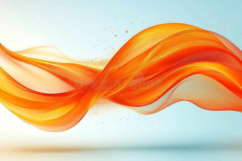 An Abstract Representation of Flowing Orange and Yellow Ribbons Stock ...