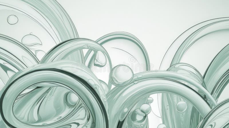Abstract Representation of Flowing Translucent Glass-like Shapes in ...