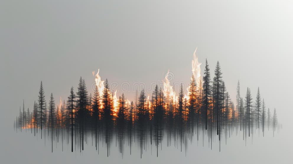 Abstract Representation of a Forest Fire Waveform Stock Image - Image ...