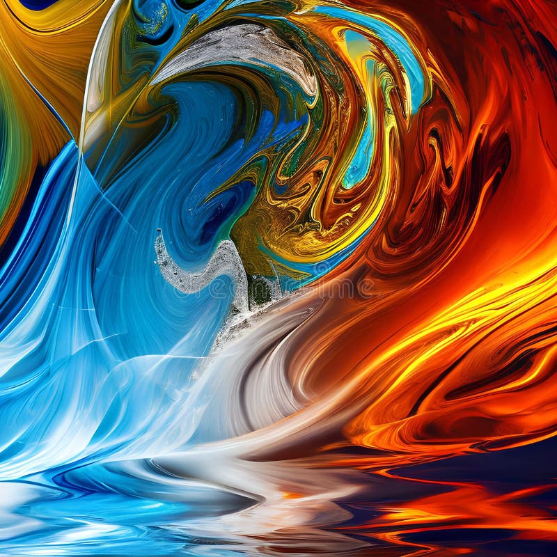 An Abstract Representation of the Four Elements - Earth, Air, Fire, and ...