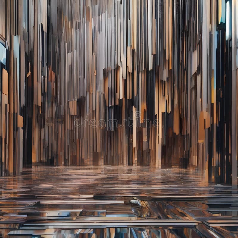 Abstract Representation of a Glitch in Reality, with Distorted Shapes ...