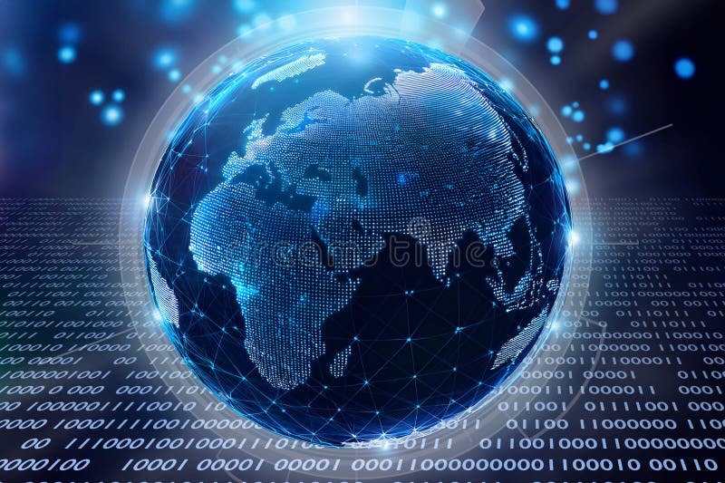 Image is Generated Using AI. Global Digital Network Connection. Stock ...