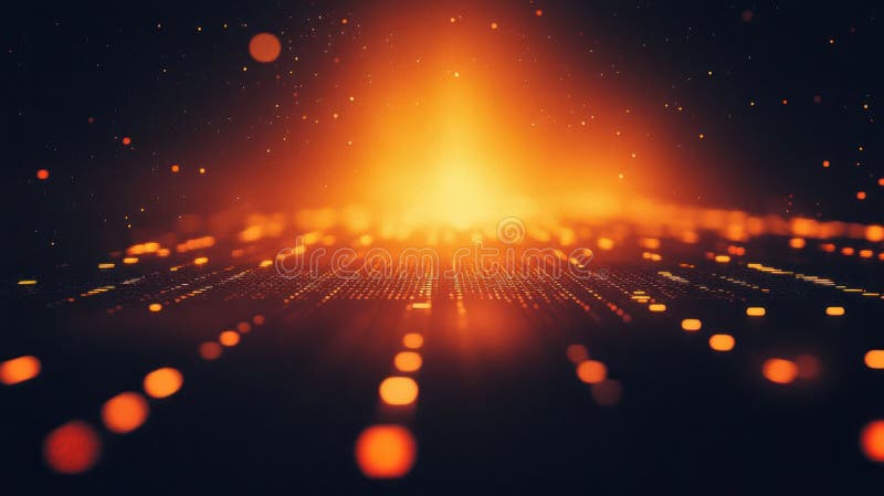 Abstract Representation of Glowing Particles and Light Effects in a ...