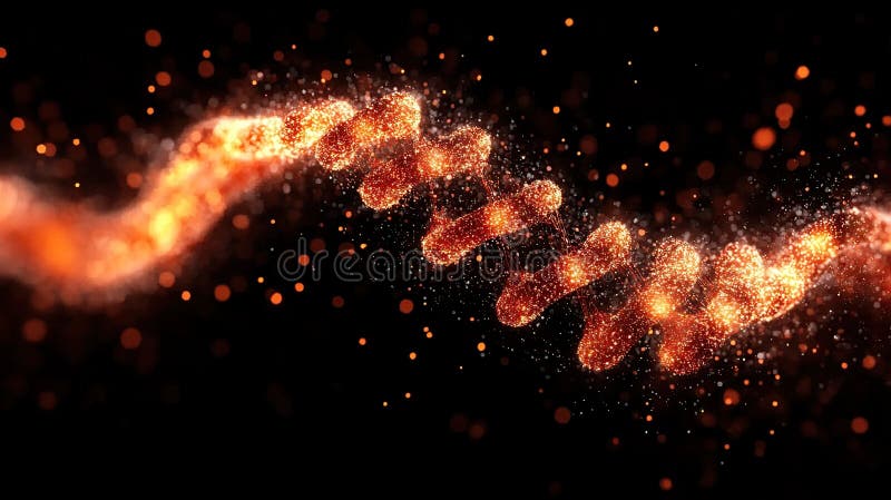 Colorful Representation Dna Structure Glowing Particles Dark Background Stock Photos - Free ...