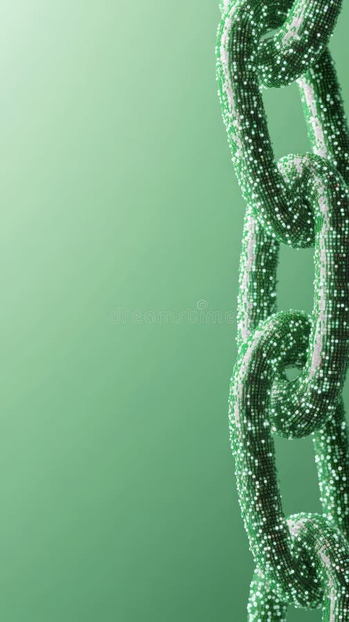 Abstract Representation of a Green Chain Link Constructed with Dots ...