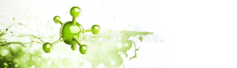 Abstract Representation of Green Molecule Splashing in Liquid ...
