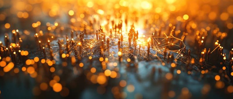 Abstract Representation of a Group of People Connected by Lines and ...