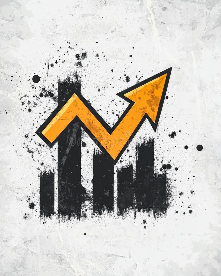 Growth Trend Illustration with Abstract Design Elements and Bold Colors ...