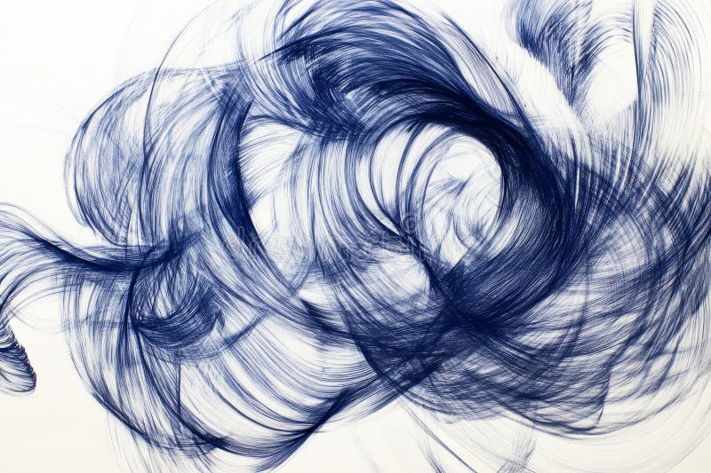 Abstract Representation of a Hand-drawn Sketch of Swirling Lines in ...