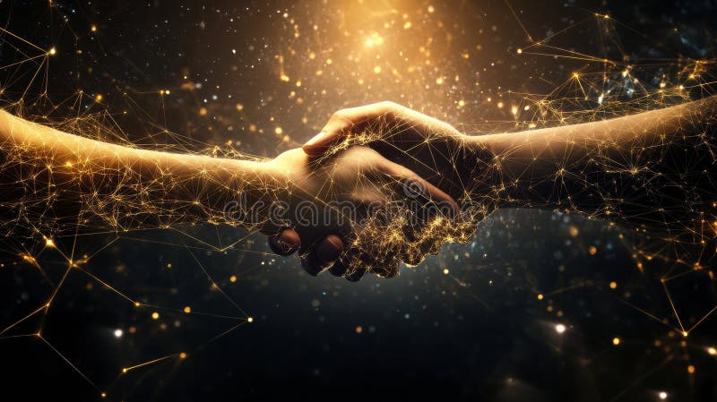 Abstract Representation of Hands Shaking Symbolizing Trust and ...