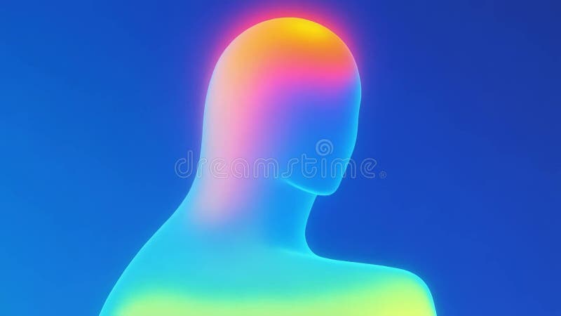 Abstract Human Silhouette with Colorful Gradient Light Stock Footage ...