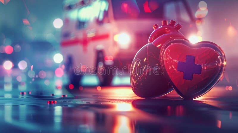 An Abstract Representation of a Heart in an Emergency, Contrasted with ...